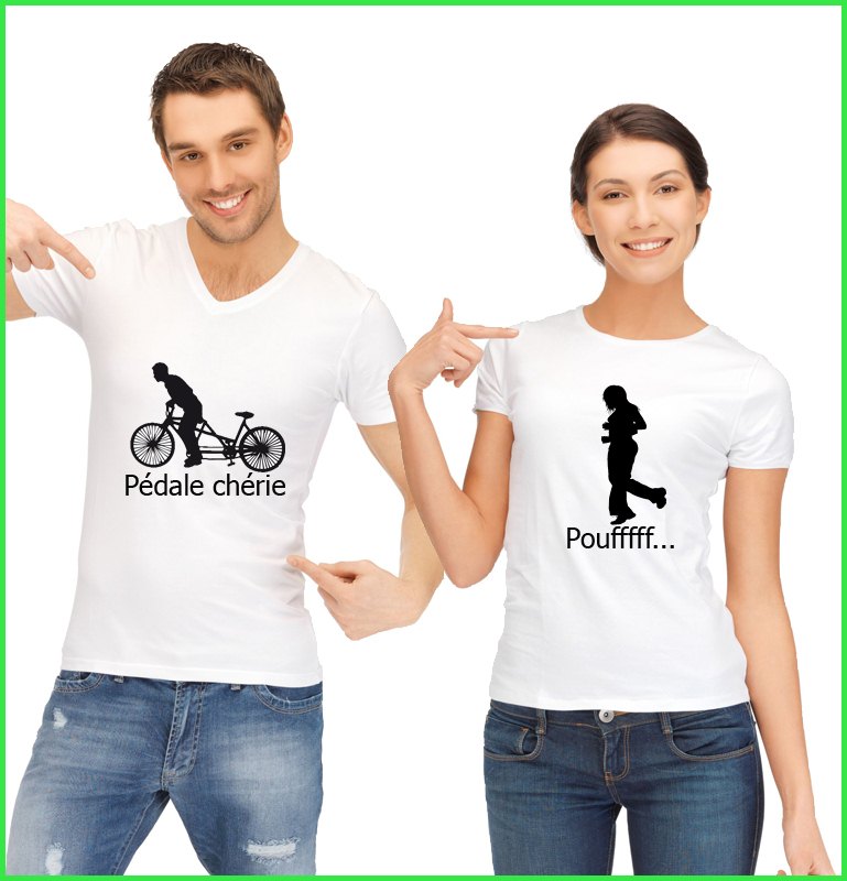 tee shirt duo pour couple, tee shirt très original pour les couples